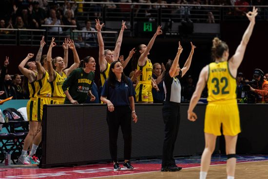Australian Bench Celebrates Basket During Fiba Editorial Stock Photo ...