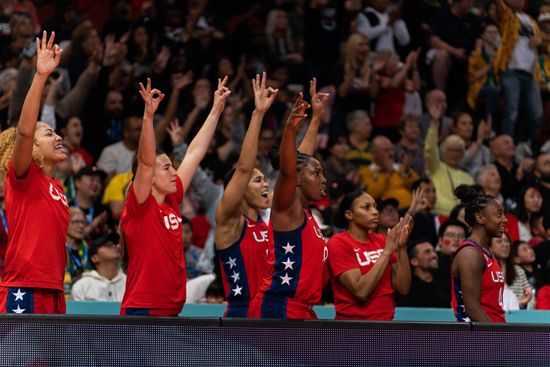 Us Bench Celebrates Basket During Fiba Editorial Stock Photo - Stock ...