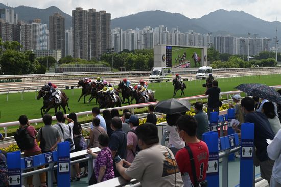Spectators Watching Horse Racing Hong Kong Editorial Stock Photo ...