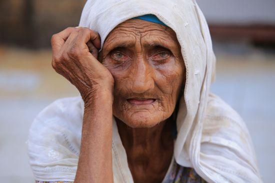 Elderly Pakistani Woman Poses Photograph On Editorial Stock Photo ...