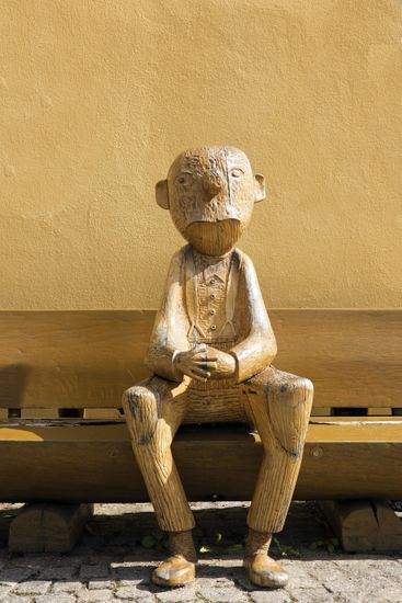 Loriot Figure Carved Wood Sitting On Editorial Stock Photo - Stock ...