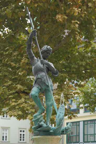 Statue St George Lance St Georges Editorial Stock Photo - Stock Image ...