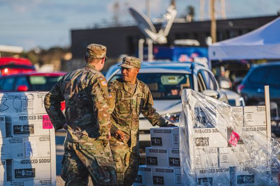 Members National Guard Coordination Fema Distribute Editorial Stock ...