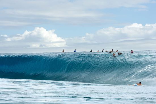 Surfing Virgin Wave Teahupoo During Big Editorial Stock Photo - Stock ...