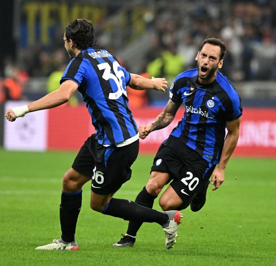 Fc Inters Hakan Calhanoglu R Celebrates Editorial Stock Photo - Stock ...