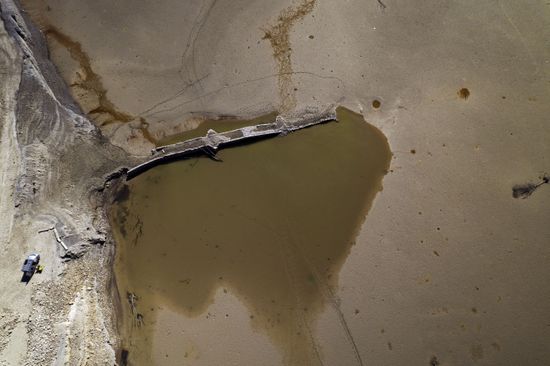 Picture Taken Drone Shows Dam Town Editorial Stock Photo - Stock Image ...