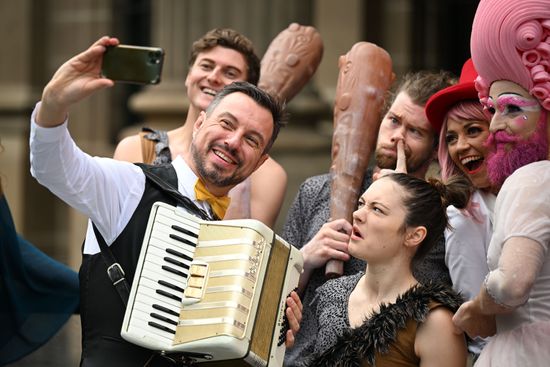 Performers Pose Photographs Following Official Opening Editorial Stock ...