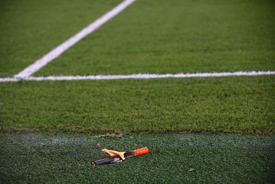 Flare Lands On Edge Pitch Editorial Stock Photo - Stock Image ...