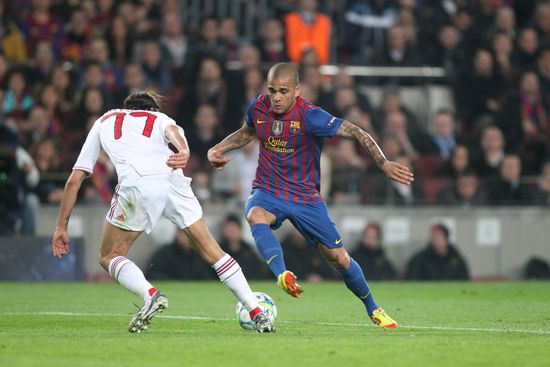 Dani Alves Fc Barcelona During Uefa Editorial Stock Photo - Stock Image ...