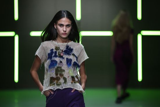 Model Presents Creation By Designer Maria Editorial Stock Photo - Stock ...