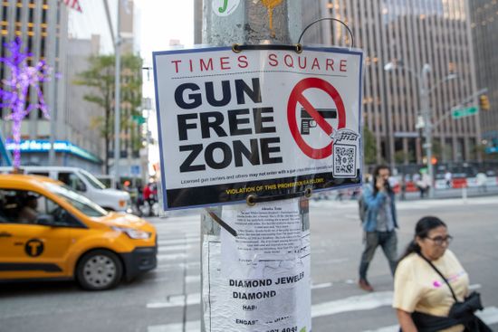 Sign Stating That Times Square Gun Editorial Stock Photo - Stock Image ...