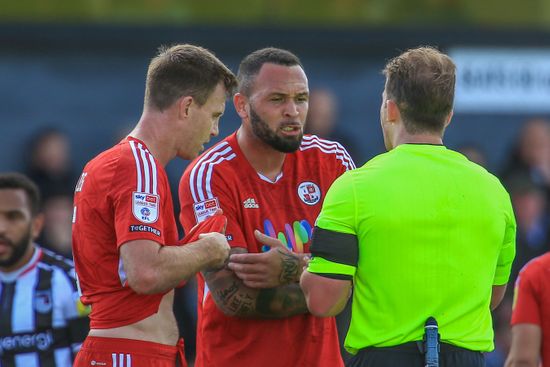 Referee Anthony Backhouse Conversation Joel Lynch Editorial Stock Photo ...