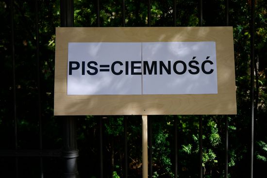 Sign Reading Pis Darkness Seen Near Editorial Stock Photo - Stock Image ...