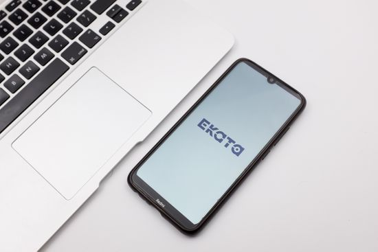 This Photo Illustration Ekata Logo Seen Editorial Stock Photo - Stock ...