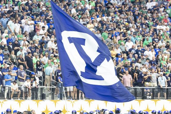 Byu Flag During Ncaa Football Game Editorial Stock Photo - Stock Image ...