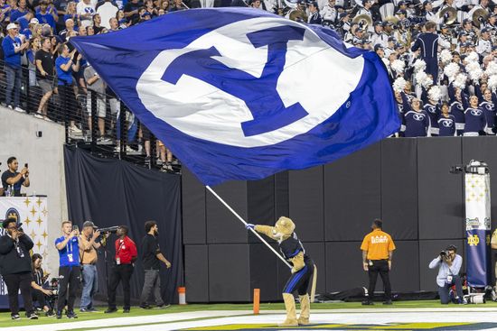 Byu Celebrates Touchdown During Ncaa Football Editorial Stock Photo ...