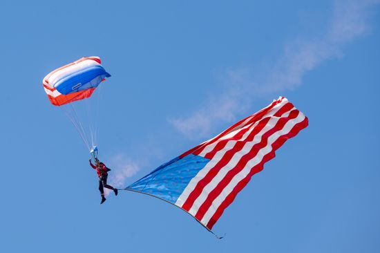 Member Patriots Parachute Team American Flag Editorial Stock Photo ...