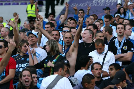 Olympique De Marseilles Fans Supporters During Editorial Stock Photo ...