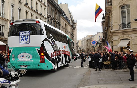 Bus Carrying Frances Rugby Team Received Editorial Stock Photo - Stock ...