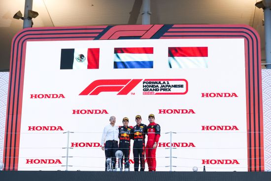 Podium Sergio Perez Mex Red Bull Editorial Stock Photo - Stock Image ...
