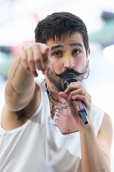 Colombian Singer Camilo Perform During Hispanidad Editorial Stock Photo ...