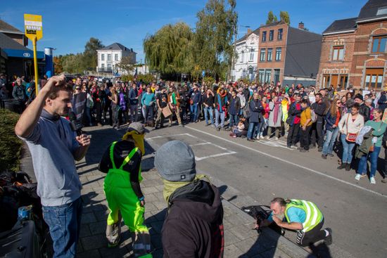 Illustration Picture Shows Protest March Ecaussines Editorial Stock ...