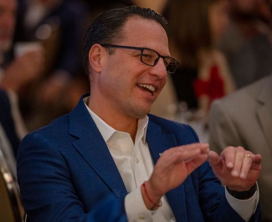 Josh Shapiro Waves Audience During Rally Editorial Stock Photo - Stock ...