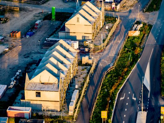 New Neighborhood Under Construction New Homes Editorial Stock Photo ...