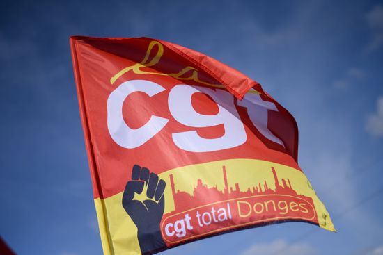 Cgt Union Trade Flag Pictured Total Editorial Stock Photo - Stock Image ...