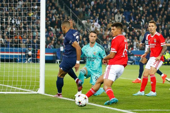 Psgs Forward Kylian Mbappe Tries Shot Editorial Stock Photo - Stock ...