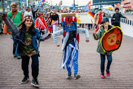 Three Indigenous Children Wearing Traditional Clothes Editorial Stock ...