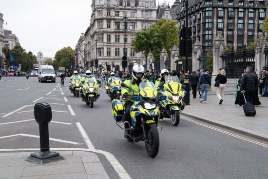 Police Outriders Arriving Palace Westminster Home Editorial Stock Photo ...