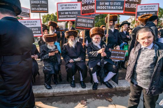 Members Orthodox Jewish Chasidic Community Protest Editorial Stock ...