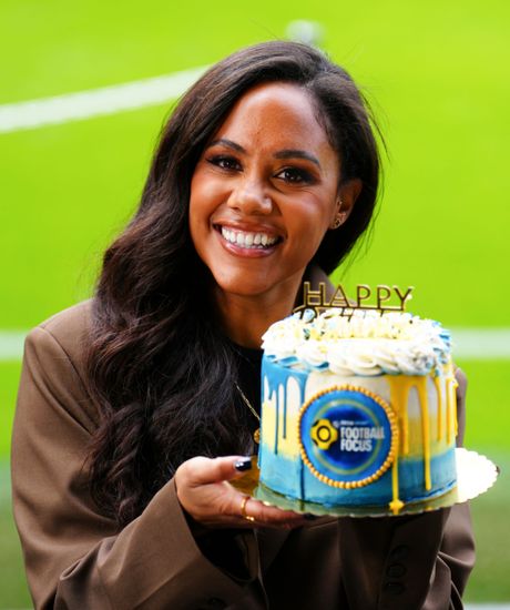 Football Focus Presenter Alex Scott Celebrates Editorial Stock Photo ...