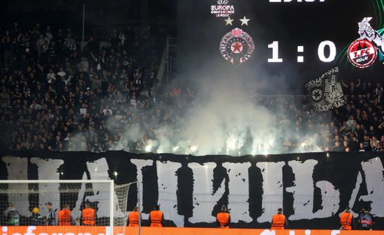 Partizan Ultras Undertakers Grobari Europa Conference Editorial Stock ...