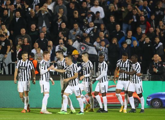 Fk Partizan Players Celebrate After Europa Editorial Stock Photo ...