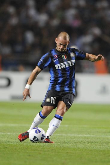 Inter Milans Wesley Sneijder During Uefa Editorial Stock Photo - Stock ...