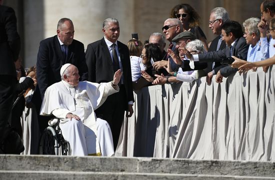 Pope Francis Sitting On Wheelchair During Editorial Stock Photo - Stock ...