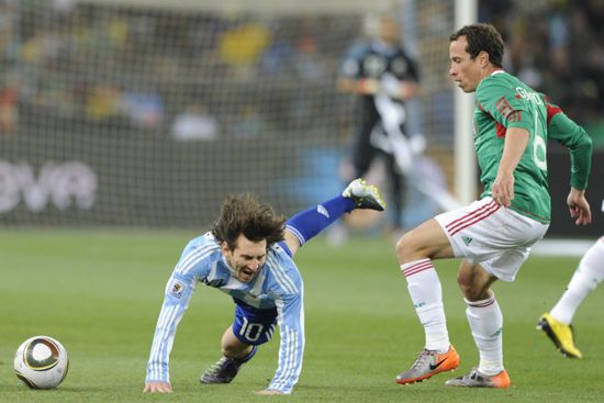 Argentinas Lionel Messi Fouled By Mexicos Editorial Stock Photo - Stock ...