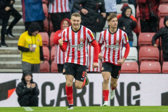 Sunderland Midfielder Elliot Embleton 8 Celebrates Editorial Stock ...