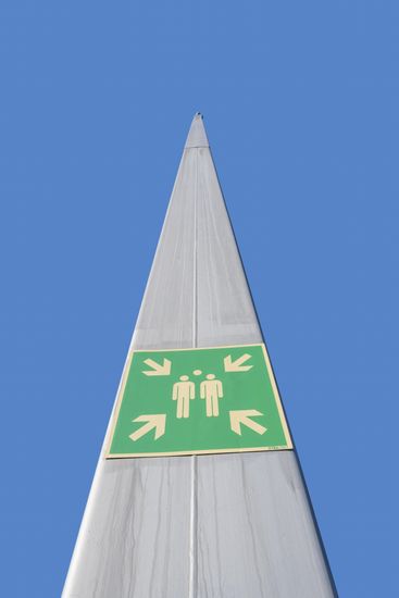 Pole Pictogram Assembly Point Case Fire Editorial Stock Photo - Stock ...