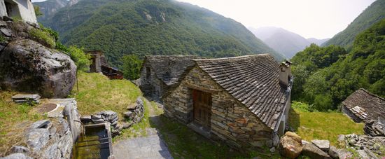 Rustic Mountain Peasant Village Corippo Stone Editorial Stock Photo ...