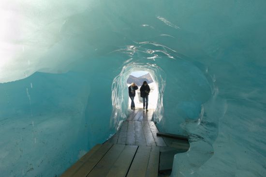 Inside Rhone Glacier Start Rhone River Editorial Stock Photo - Stock ...