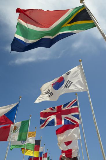 World Countries International Flags Flying Editorial Stock Photo ...