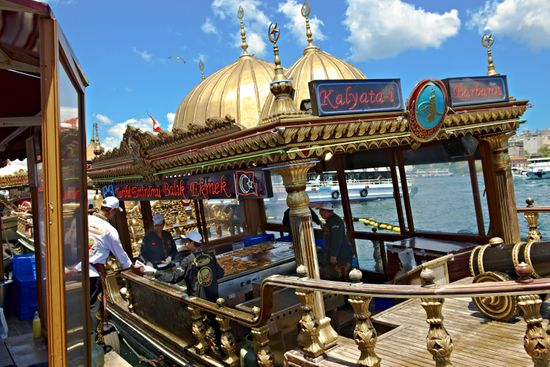 Boat Selling Cooked Fish Golden Horn Editorial Stock Photo - Stock ...