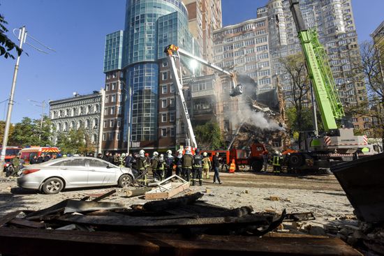 Ukrainian Rescuers Work Clean Rubble On Editorial Stock Photo - Stock ...