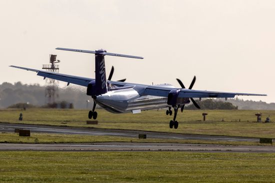 Flybe Aircraft Has Bumpy Landing Strong Editorial Stock Photo - Stock ...