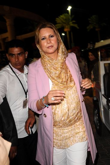Libyan Leader Muammar Gaddafis Daughter Aisha Redaktionelles Stockfoto ...