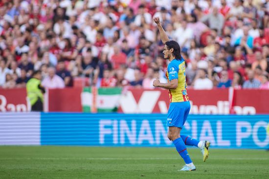 Edison Cavani Valencia Celebrates Goal During Editorial Stock Photo ...