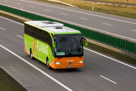 Flixbus Coach Driving On A2 Motorway Editorial Stock Photo - Stock ...